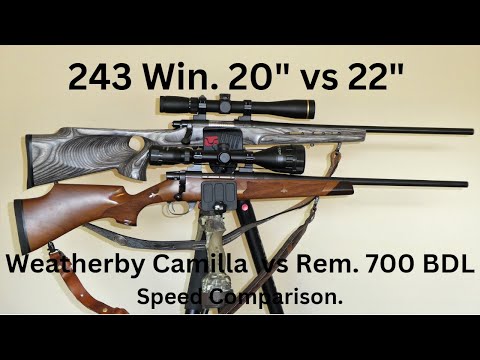 243 Win. 20" vs 22". Velocity Difference. Sierra 80gn. and 100gn. Tested.