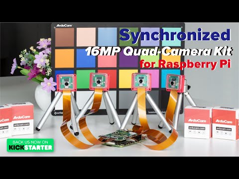 16MP Autofocus Quad-Camera Kit for Raspberry Pi (Synchronized)