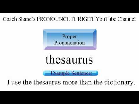 How to pronounce THESAURUS - American Pronunciation for ESL Students