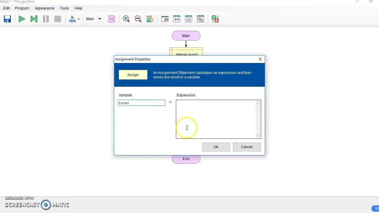 Flowgorithm: adding 2 numbers