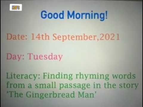 Finding rhyming words from a short passage, from the story 'The Gingerbread Man'