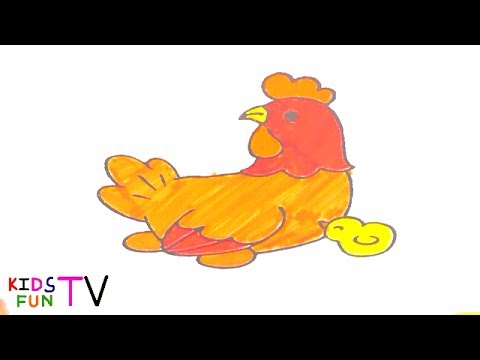 Coloring Pages For Kids Fun Learning How To Color Cartoon Hen Chick Drawing