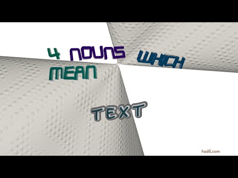 text - 4 nouns which are synonyms to text (sentence examples)