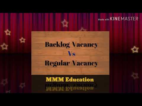 What is Mean Backlog Vacancy Vs Regular Vacancy in Tamil By MMM Education