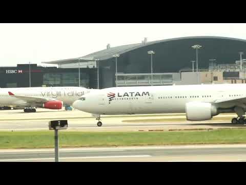 Latam Brasil B777-300ER PT-MUG Taxing at London Heathrow