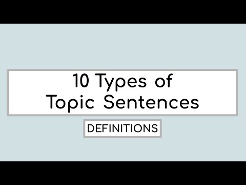 10 Types of Topic Sentences | 6th Grade Writing Lesson