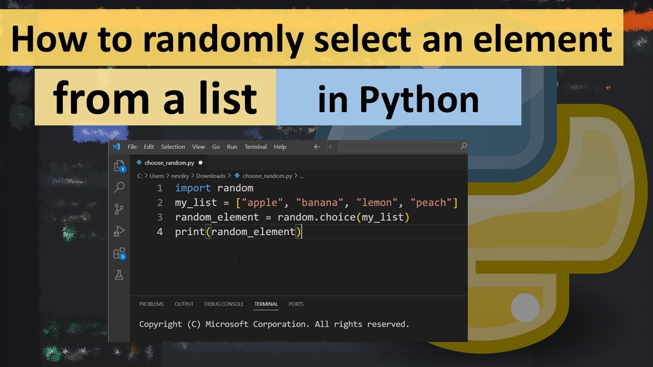 How to randomly select an element from a list in Python