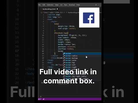 Facebook logo using HTML and CSS. #shorts #html #css #vscode #facebook #logo