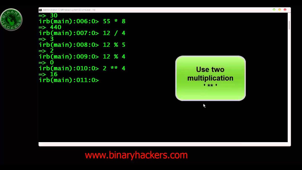 Ruby Programming Part 9 (Arithmetic Operators)