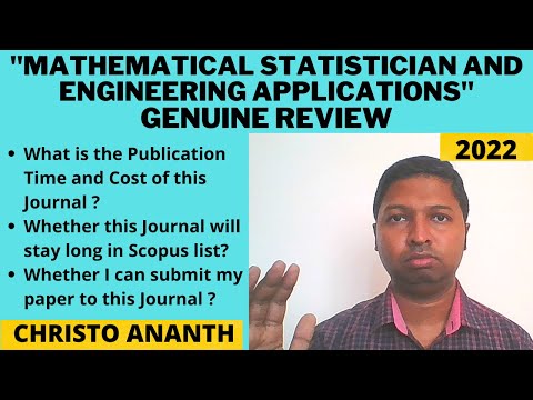Christo Ananth - Mathematical Statistician and Engineering Applications - Review in English- Scopus