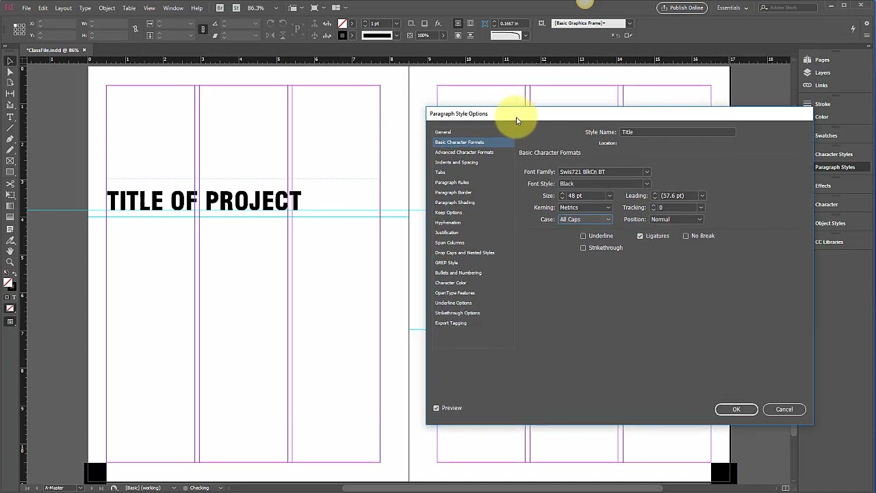 A07-03 InDesign Paragraph Styles