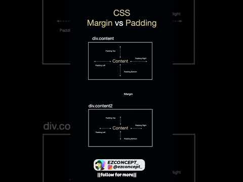 32/100 Days ✅CSS ~ Margin vs Padding...🧑🏻💻..#ezconcept_#css #margin #padding #daychallenge #coding