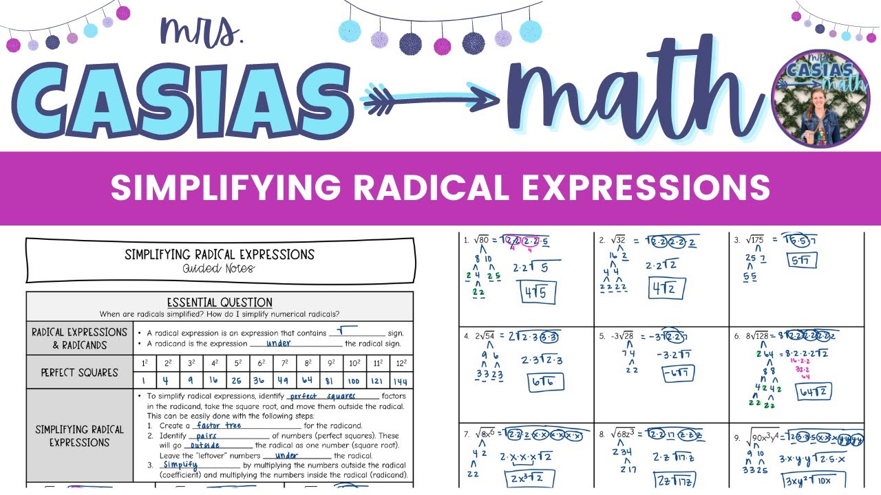 Simplifying Radical Expressions | Algebra 1 Lesson