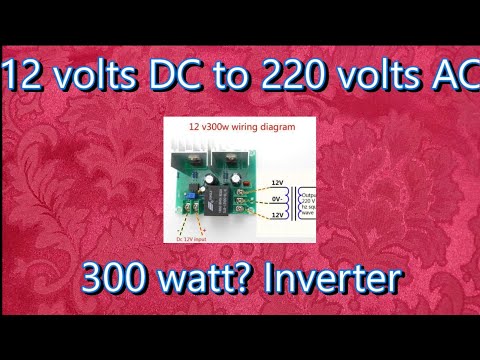 12 Volts DC to 220 volts AC. 300 watt? Inverter.