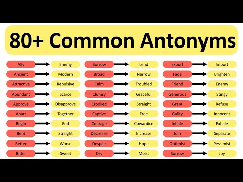 80+ COMMON ANTONYMS 👏🏻
