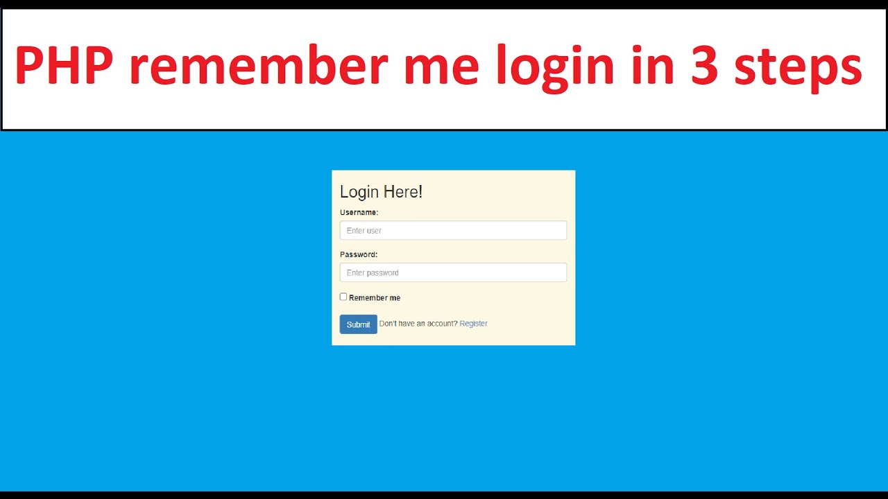 PHP remember me login | PHP cookies login - DK Technologies