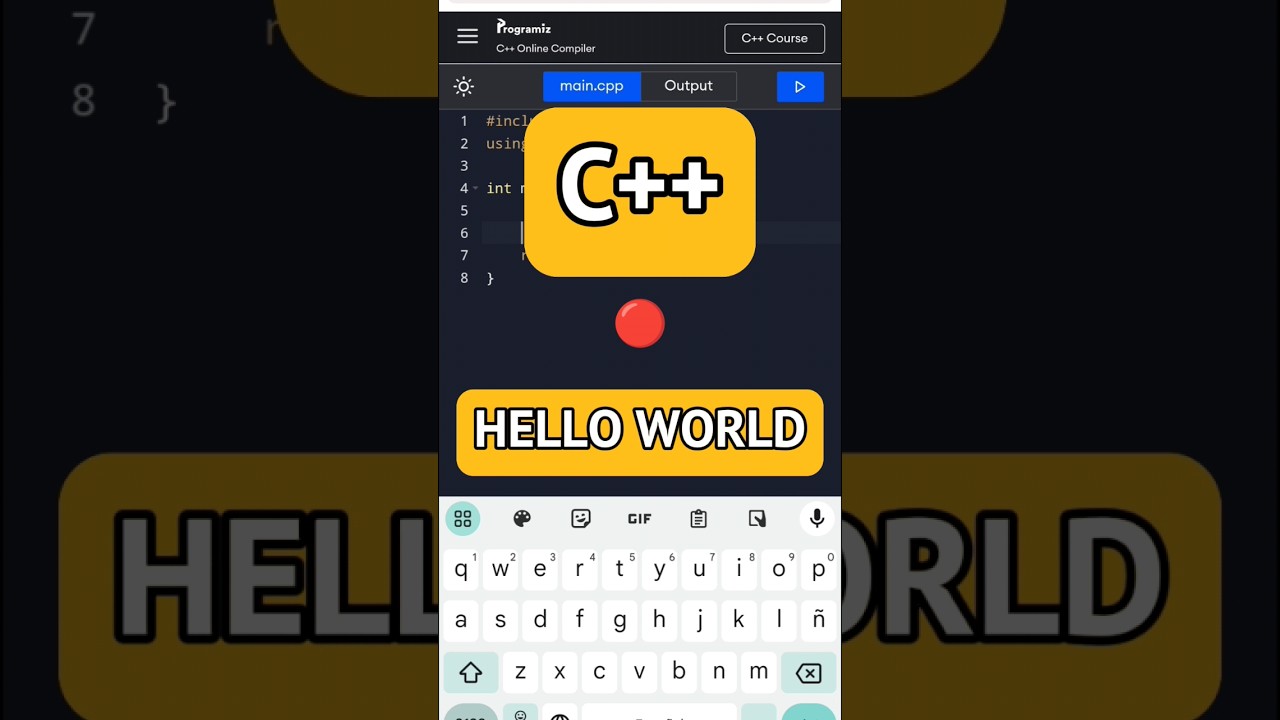 ⚡Hello World C++ in 12 s 🕛 | how to write a program to print hello world in C++