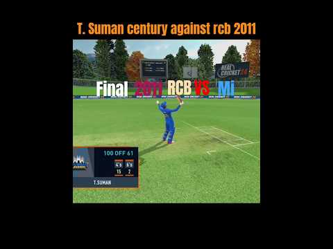 T. Suman century🥳 in 61 ball against RCB 2011 final #rc24 #shortsfeed #shorts