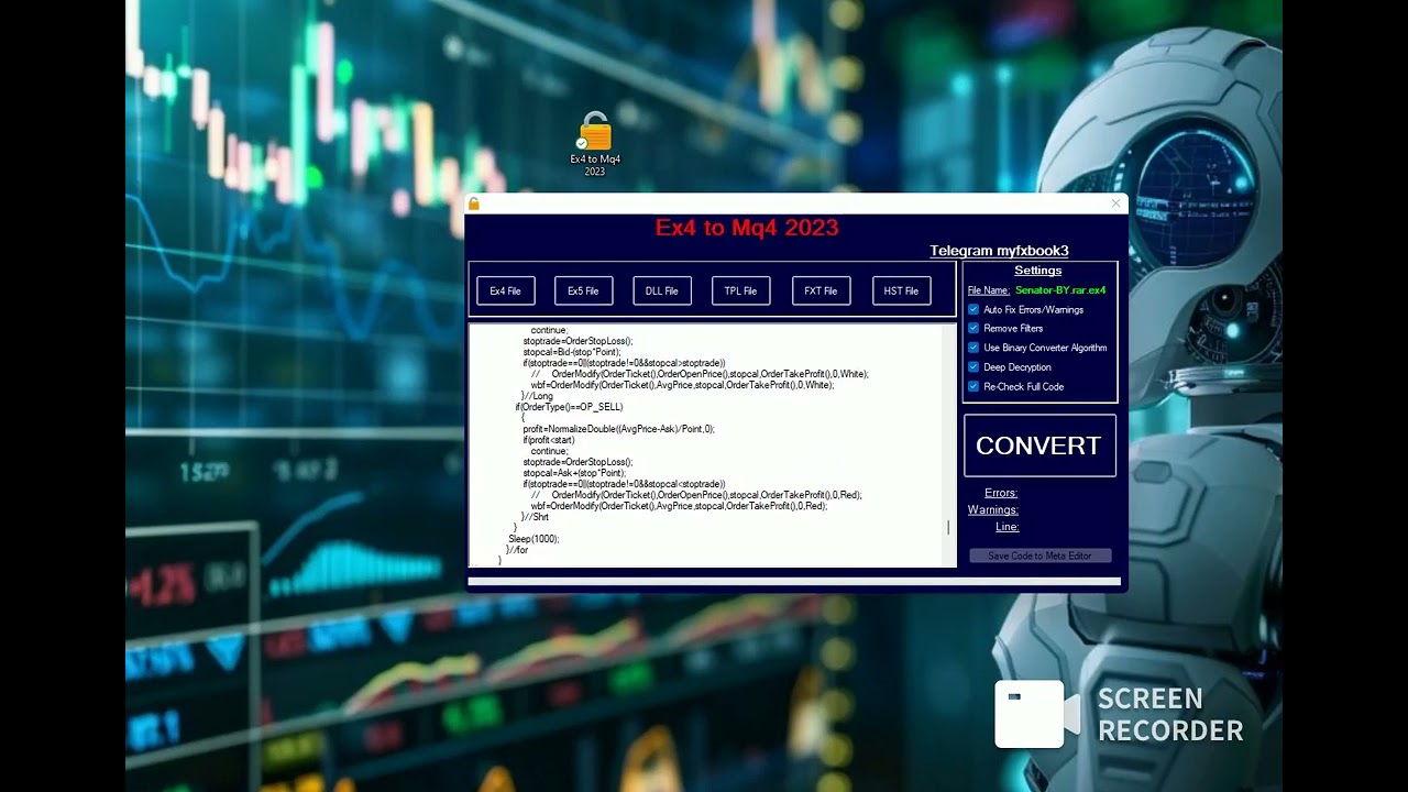 I will decompile ea files and unlock the source code, remove licence recompile eas, forex bot ea