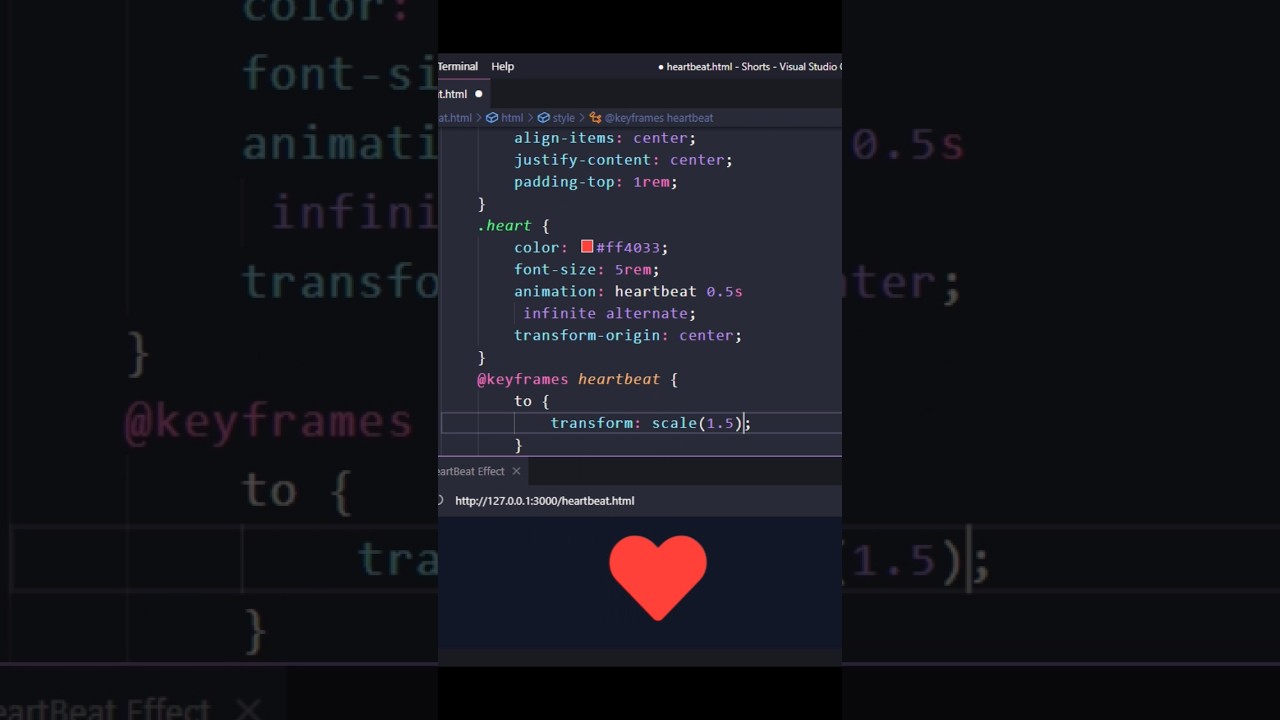 Quick Heartbeat Effect with CSS #csseffect #creativity
