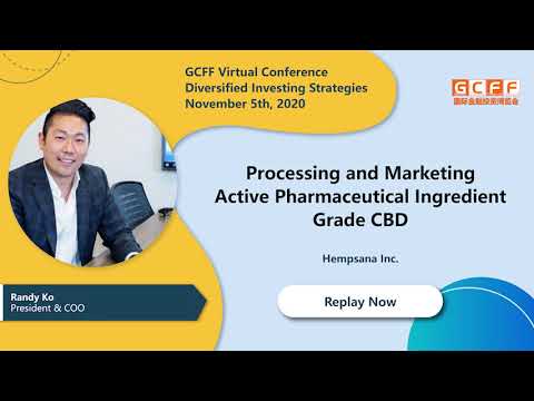 Processing and Marketing Active Pharmaceutical Ingredient Grade CBD - Hempsana Inc.