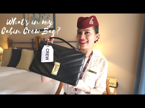 WHAT'S INSIDE MY CABIN CREW HANDBAG? | QATAR AIRWAYS FLIGHT ATTENDANT VLOG O9