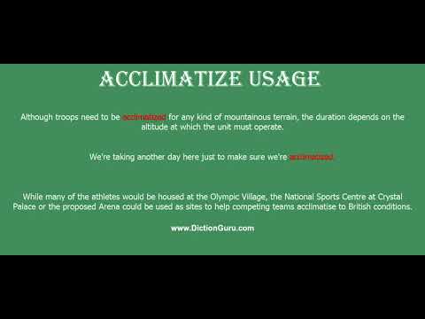 acclimatize: How to pronounce acclimatize with Phonetic and Examples