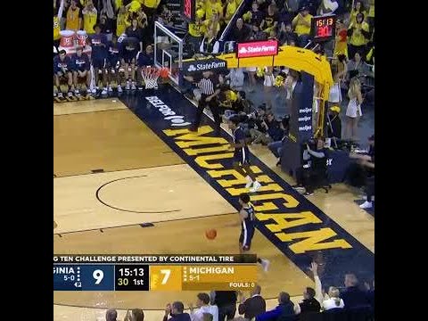 Hunter Dickinson With the Block vs. Virginia | Michigan Basketball