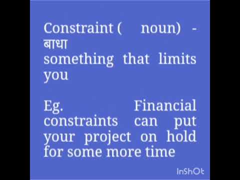 constraint meaning with example