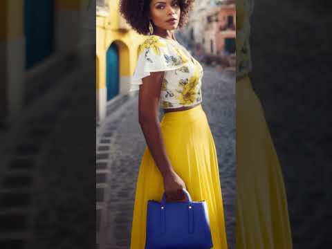 Fresh Yellow & Blue Color Combo #styletips #colorpalette #aiimagery