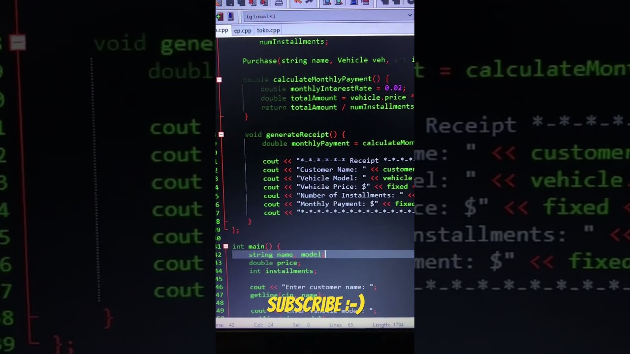 monthly payment IDE dev c++ #cppprogramming