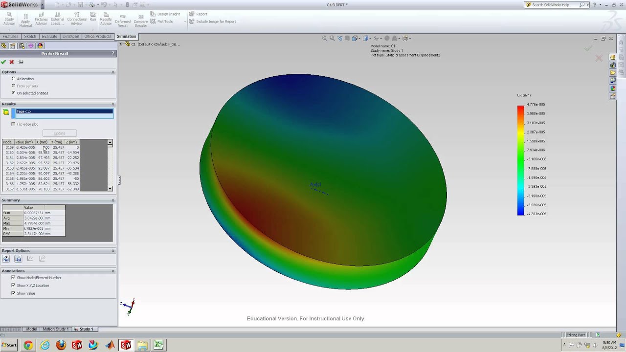 Solidworks Simulation: How to export FEA results