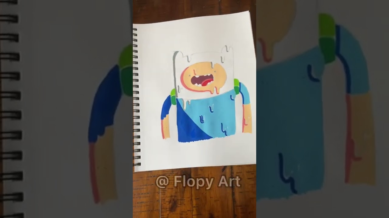Drawing Finn From Adventure Time! Drip Effect!!
