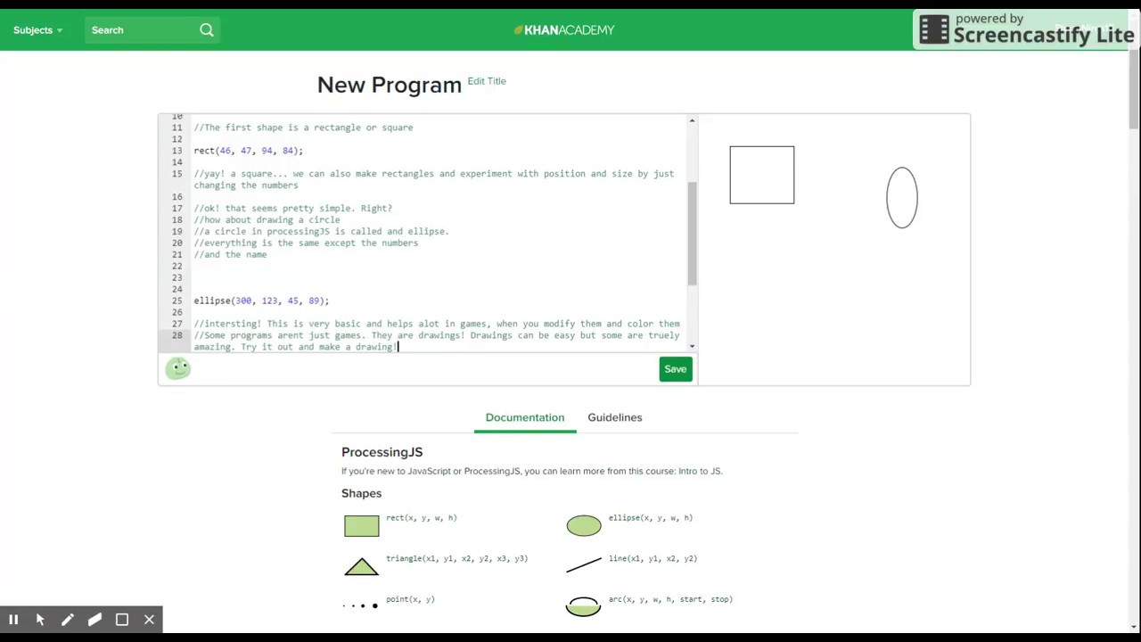 Coding Tutorial | Processing JS | Part 1 - Drawing Shapes