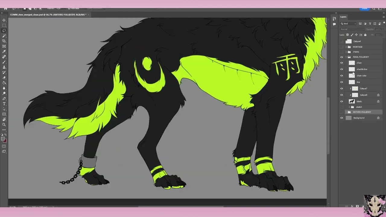 [ Timelapse 84 ] – reference sheet commission – wolf speedpaint