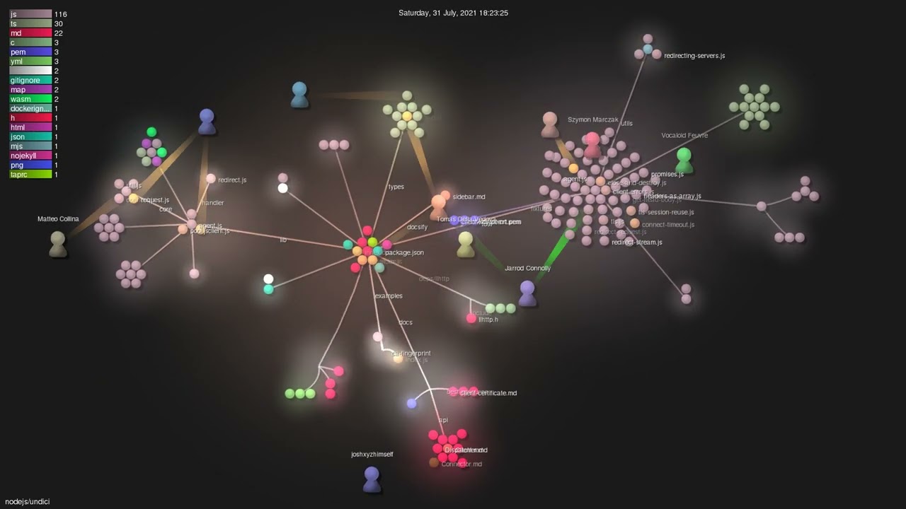 nodejs/undici - Gource visualisation