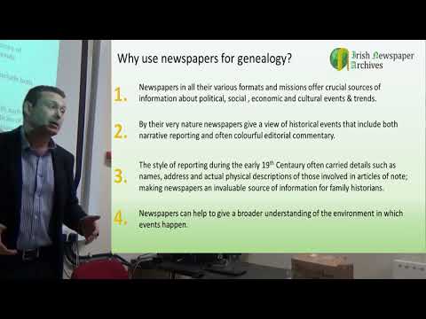 Using the Irish Newspaper Archive - a lecture by Andrew Martin