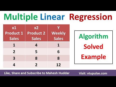 Multiple Linear Regression Solved Numerical Example in Machine Learning Data Mining by Mahesh Huddar