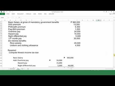 Review on Income Tax for Individuals Part 3 De minimis, 13th month pay & other benefits and Deductio