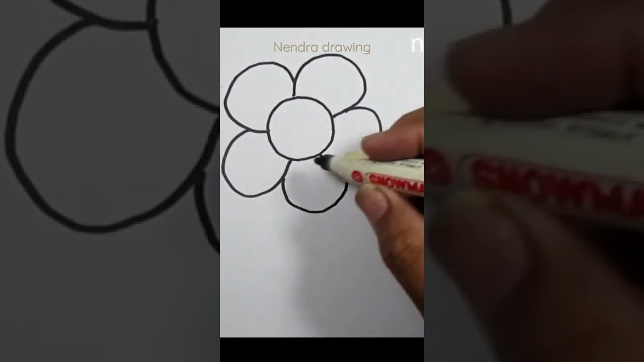 menggambar bunga sederhana