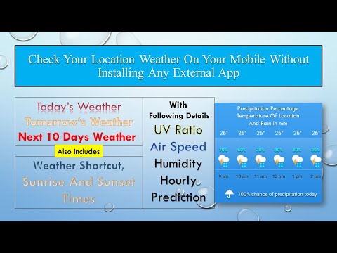 Check Daily and Hourly Weather Forecast of any Location, with Sunrise and Sunset Times,