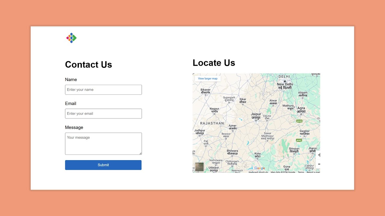 contact form with google map using html and css | html css tutorial