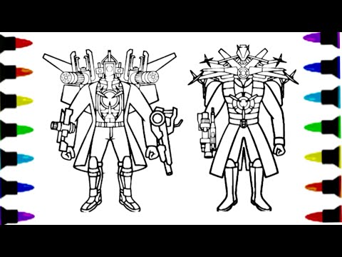 Skibidi toilet/ New Coloring page Upgrade Titan Cameraman/ Titan Droneman/