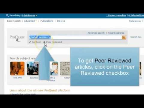 How to find Full Text and Peer Reviewed Articles ProQuest