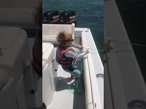 Six year old angler, Jack Tucker, shows us how to throw a cast net!