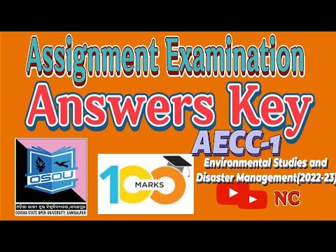 #AECC-1#Assignment Answer Key Environmental Studies and Disaster Management(2022-23)#OSOU #+3Student