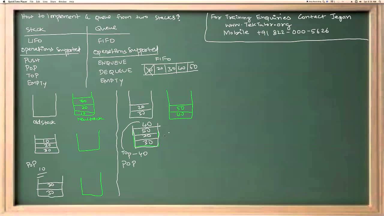 How to implement a Queue from two Stacks - Part 1