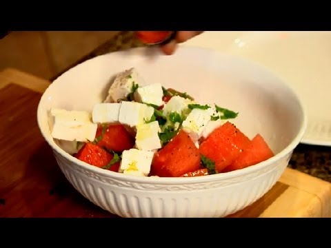 Watermelon Feta Basil Salad : Greek Recipes