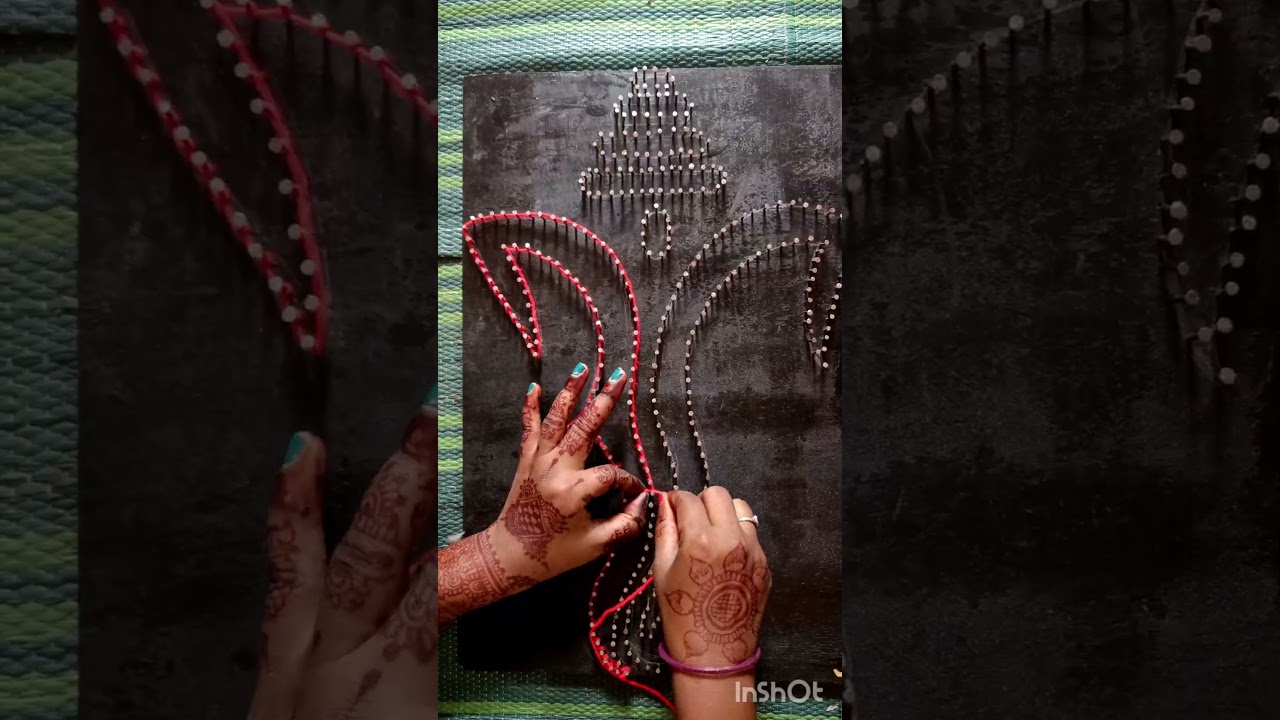 String art process// Ganesh ji//#stringart #stringartcrafts #art #handmade #viral#shortsvideo#string