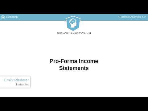 R Tutorial: Pro-Forma Income Statements